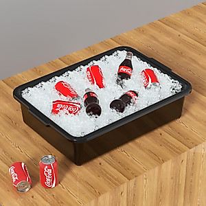 Knifefish 12 Packs Bus Utility Box, 13 L Plastic Restaurant Bus Tubs Tote, Black