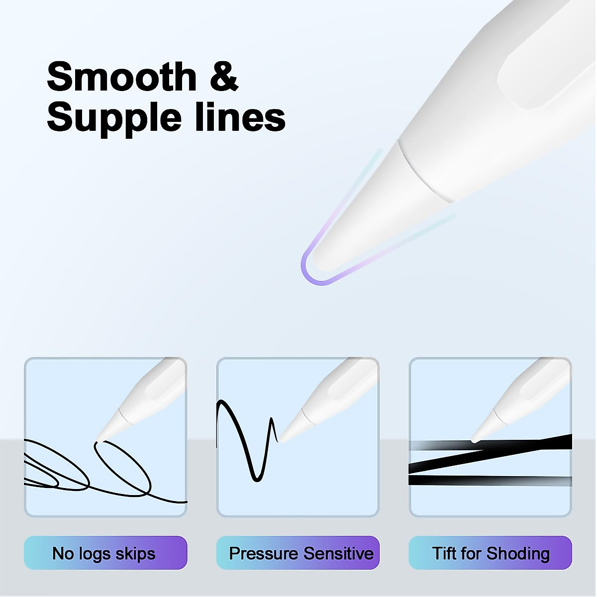 SIMDOG Replacement Tips for Apple Pencil 1st/2nd Gen, 4 Pack - Precise Control, Wear-Resistant, Compatible with iPad Pencil 1st/2nd Gen