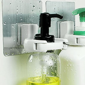 UKCOCO 6pcs Adjustable Bottle Hanger Bottle Holder for Hand Holder Adjustable Hitch Sponge Holder Wall Mounted Shampoo Holder Dish Rack White Body Wash Plastic Water Bottle