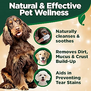 Vet’s Best Eye Cleansing Wipes for Dogs - Tear Stain Remover for Dogs - Easy to Use and Paraben Free - Aloe Vera & Witch Hazel - 50 Count