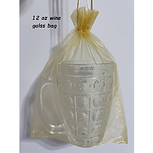 Jexila 100pcs Gold Organza Bags 6X9 Inch with Drawstring Pouch Jewelry Mesh Gift Bags for Wedding Party Favor Bags