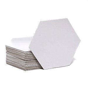 Value Pack of 24- Blank 3.5" Uncoated Chipboard Hexagon Hex Board Game Tiles Counters Markers Chits DIY D&D