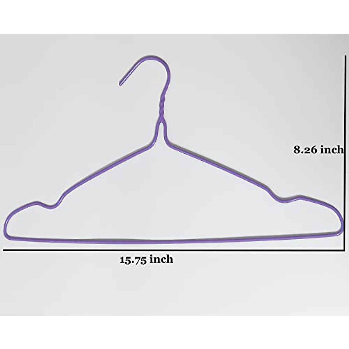Decohomeforu 10 Pack Purple Wire Clothes Hangers, Heavy Duty Durable Coat Hangers, Lightweight Slim Space Saving Laundry Hangers, Non Slip Wardrobe Clothing Hangers, Suit Shirt Dress Trouser Hangers