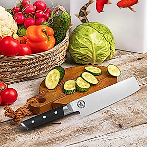 Kitory Chef Knife 8 Inch + Nakiri Knife 6.5 Inch -Forged German High Carbon Steel - Ergonomic Pakkawood Handle-Gift Box - Metadrop Series