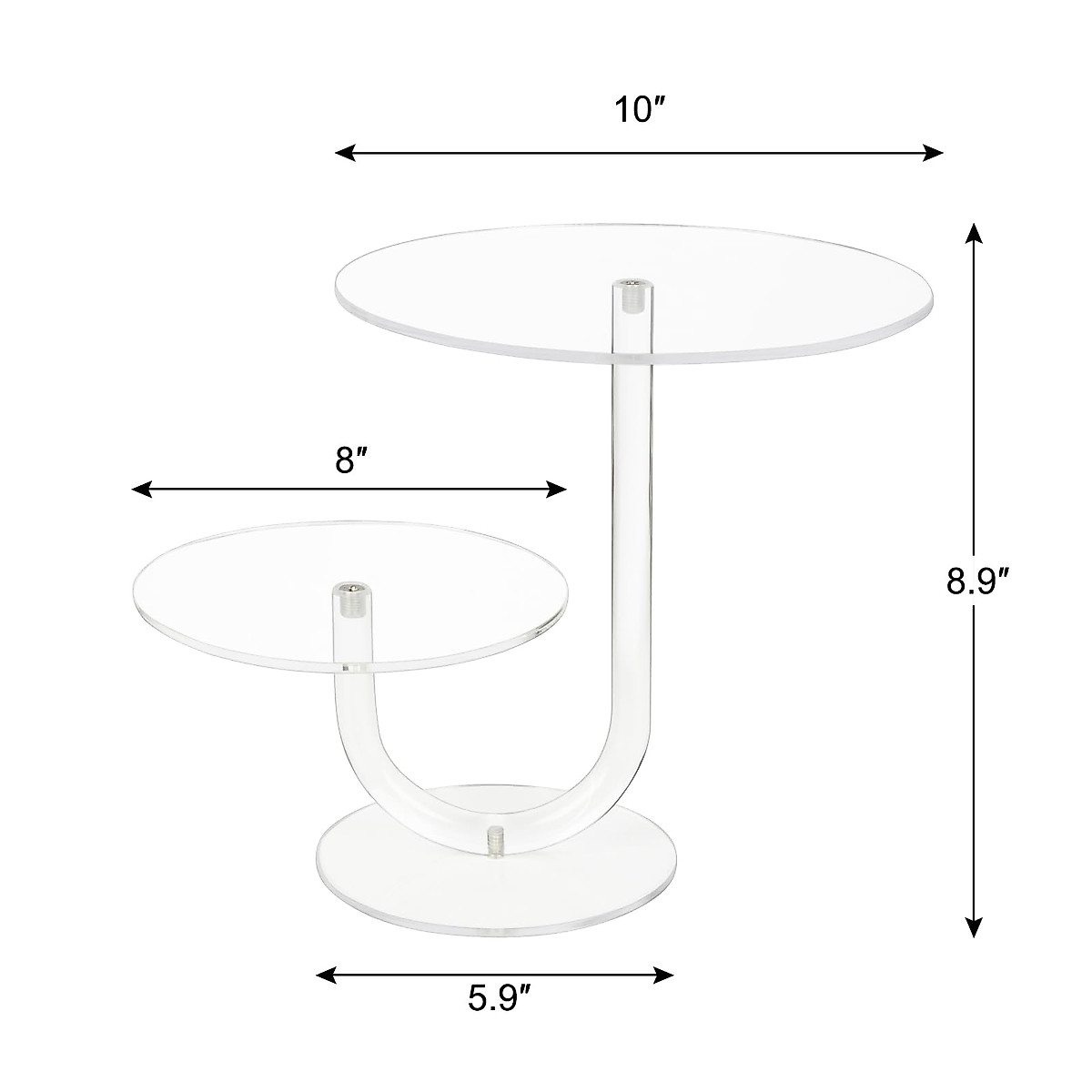2 Tier Cupcake Stand, Stylish Clear J Shaped Cup Cake Display Stand, Acrylic Cupcake Holder Pastry Tower Dessert Tray for Christmas Birthday Baby Shower Wedding Tea Party
