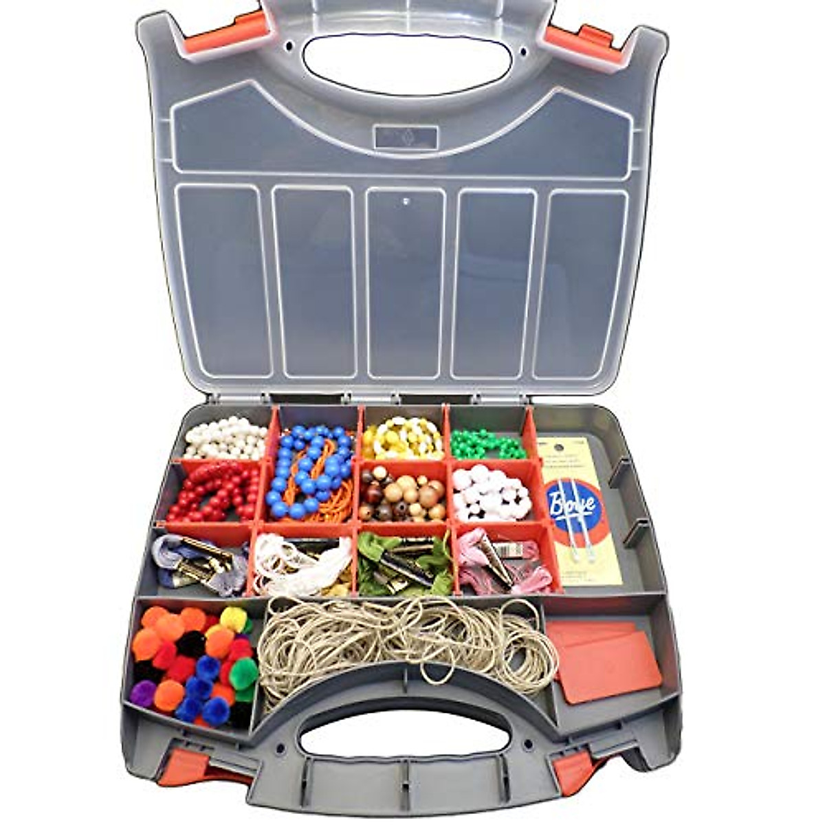 Deluxe Double Sided Storage Organizer Carrying Case with 36 Compartments - Used as a Tacklebox/Tool box/Craft Sorter. Holds Fasteners/Screws/Fishing/Tackle/Tools/Crafts/Beads/Electronics/Components