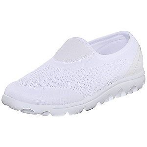 Propét Womens TravelActiv Slip On Walking Walking Sneakers Shoes Casual - White - Size 12 2E