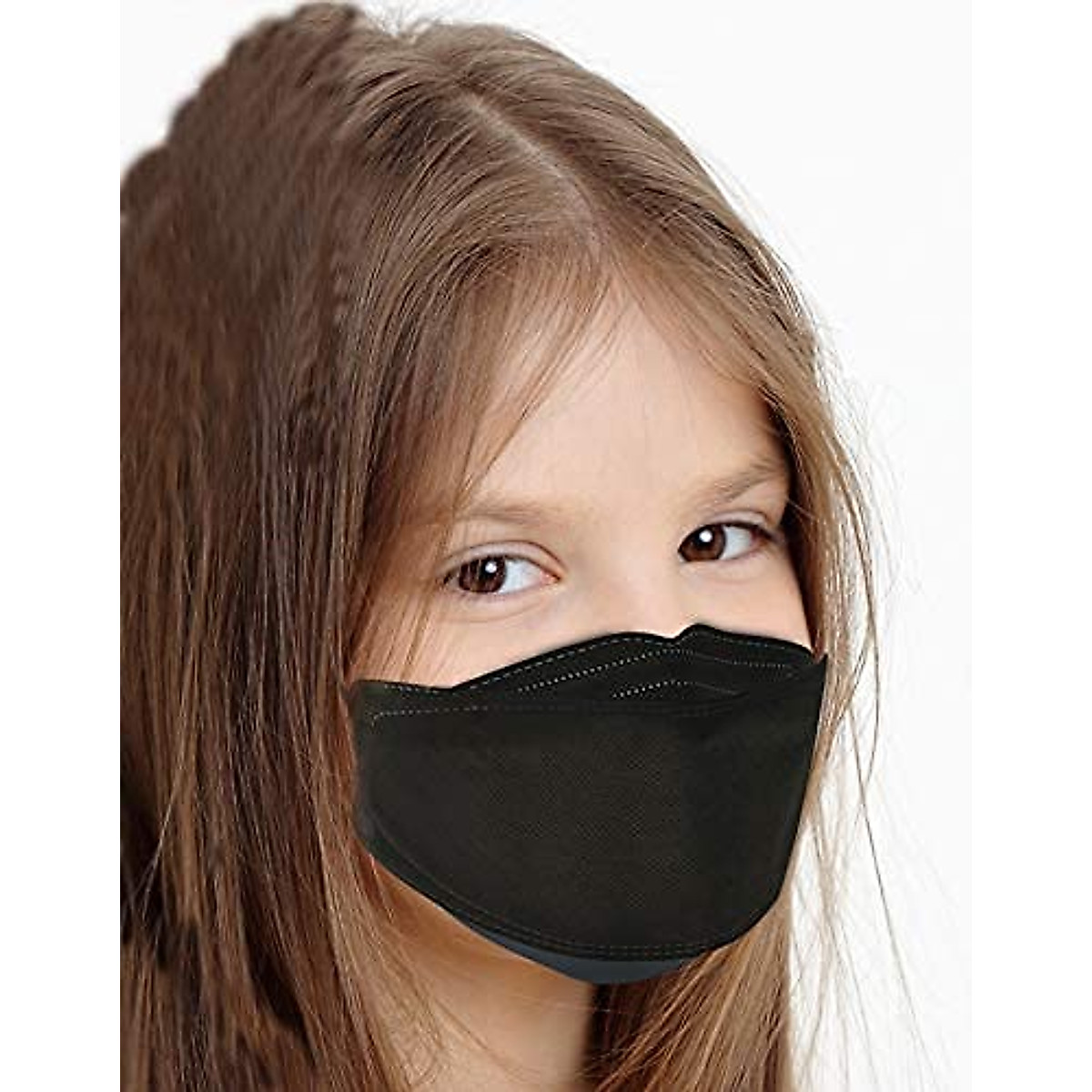 [10 Pack] (Age 6 to 15) 4-Layers Premium (KF94 Certified) Kids Face Mask (Made in Korea) Respirators Protective Disposable Dust Covers (Children, Youth, Teens, Small Face Adults) - Black -