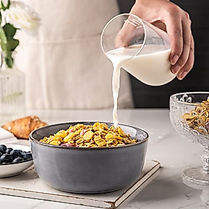 AmorArc Cereal Bowls Set of 6 for Kitchen, 26oz Stoneware Soup Bowls Set for Cereal,Soup, Modern Kitchen Bowls for Meal, Dishwasher &Microwave Safe, Reactive Glaze