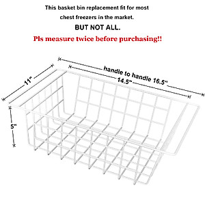 Expandable Cabinet Shelf Organizer 16.7"-24.8" Heavy Duty Freezer Shelf, Chest Freezer Organizer Bins Metal Wire Baskets