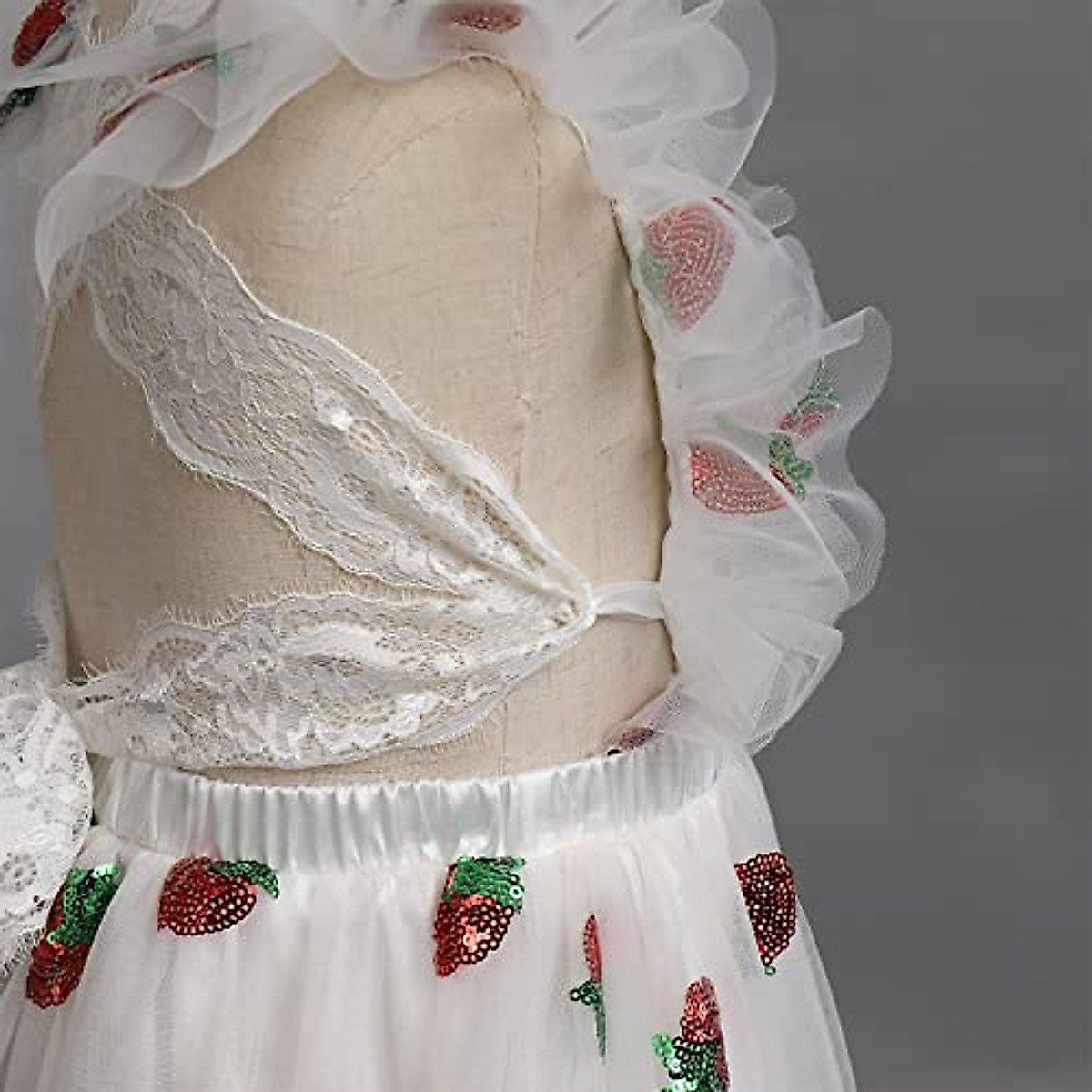 Strawberry Birthday Decoration Berry First Birthday Party Supplies, Berry Sweet One Birthday Cake Smash Princess Photoshoot Tutu Ruffle Backless Toddler Ceremony Dress White - berry 12-18 Months