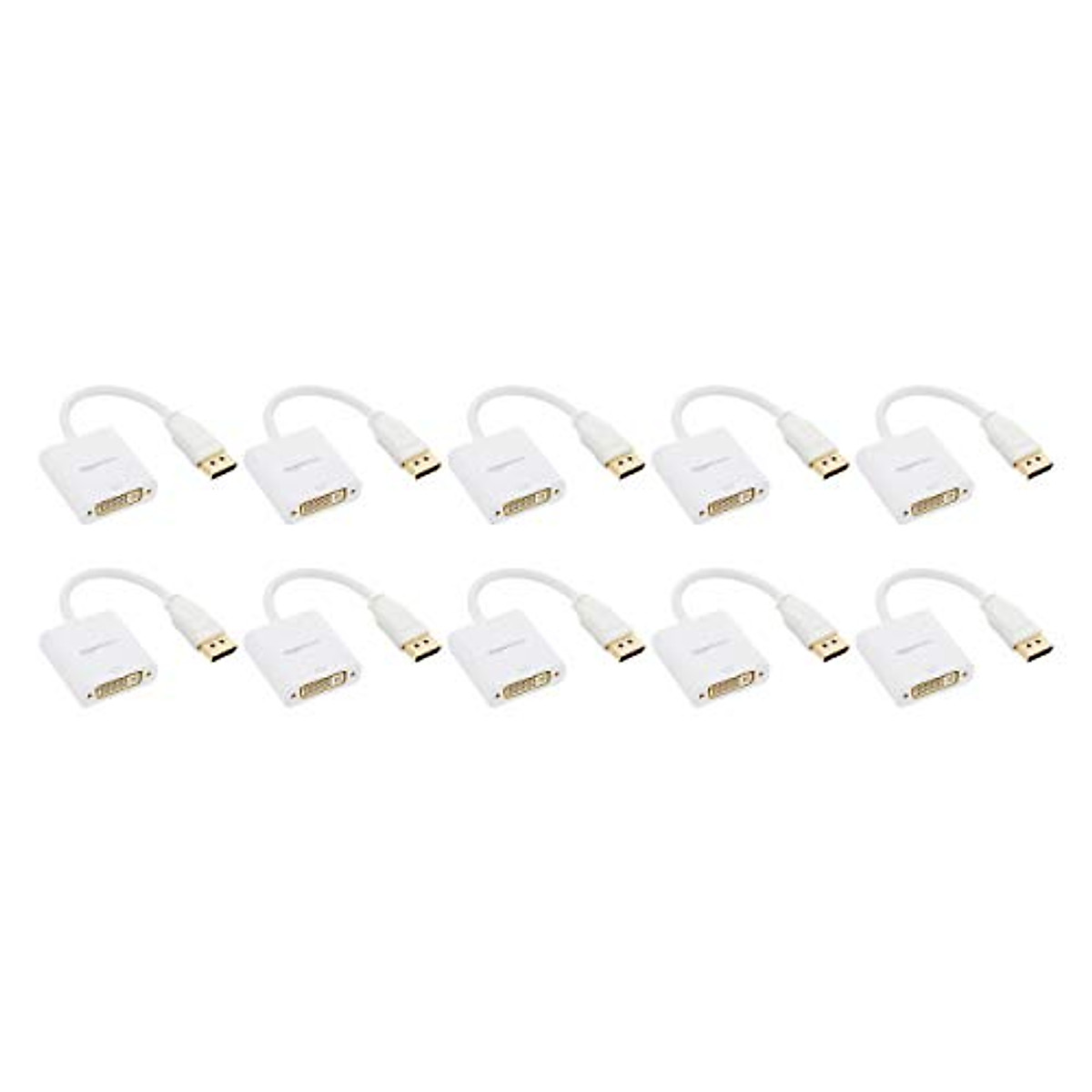 Amazon Basics DisplayPort to DVI Adapter 10 pack, White
