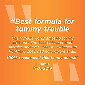 PurAmino Junior Hypoallergenic Toddler Drink, for Severe Food Allergies, Omega-3 DHA, Iron, Immune Support, Unflavored Powder Can, 14.1 Oz