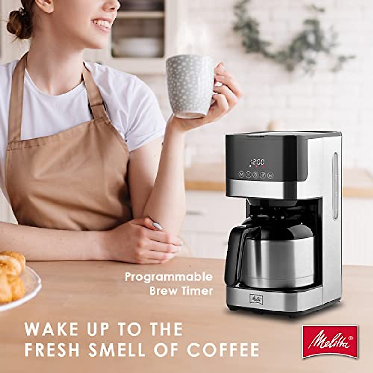 Melitta Aroma Tocco Thermal Drip Coffee Maker | Programmable Coffee Machine | 8 Cup Coffee Maker with Thermal Carafe | Glass Touch Control Panel | Coffee Maker