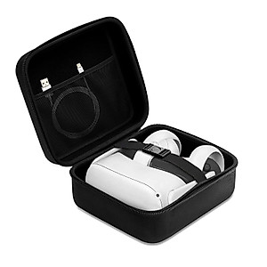 Case for Oculus Quest 2, Hard Carrying Case for Quest/Quest 2/ Oculus Go EVA Protective Bag for VR Gaming Headset and Controllers Accessories, Oculus Quest Travel Case for Home Storage or Travel,Black