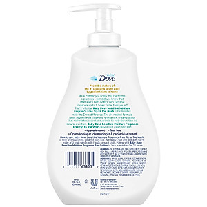 Baby Dove Tip to Toe Baby Body Wash For Baby's Sensitive Skin Sensitive Moisture Washes Away Bacteria, Fragrance-Free and Hypoallergenic Baby Soap, 13 Fl Oz (Pack of 3)