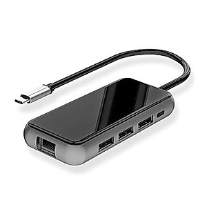 ZPLJ High-Speed USB C Adapter Expansion Dock Station 8 in-1 USB C Hub with Ethernet Port 4K HDMI PD Charging 3 USB 3.0 Ports Support SD TF Card Reader Compatible Portable