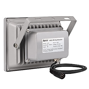 Univivi IR Illuminator, 850nm 12 LEDs Wide Angle IR Illuminator for Night Vision, Waterproof LED Infrared Light with 12V DC Power Adapter for IP Camera, CCTV Security Camera