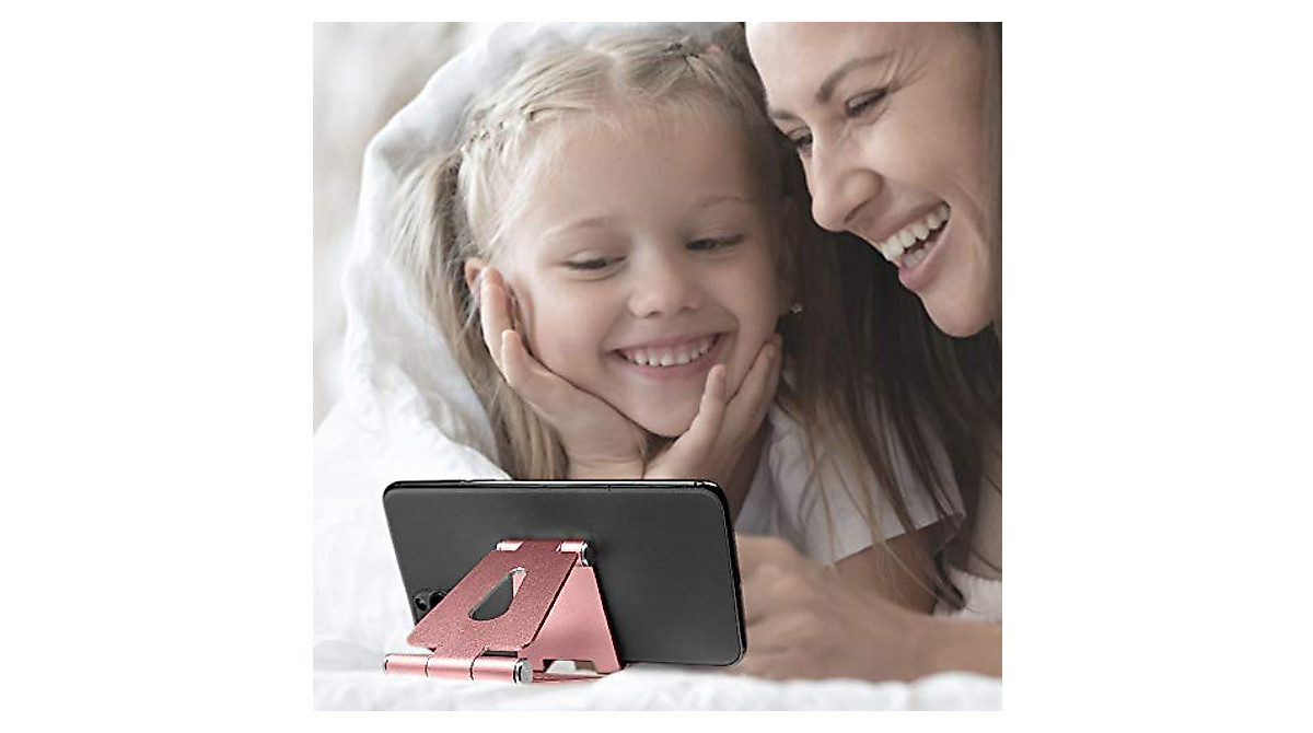 Aduro U-Rise Adjustable Phone Stand - Foldable Aluminum, Rose Gold
