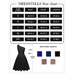 DRESSTELLS Women's Cocktail Party Dresses, Black One Shoulder Glitter Sparkly Homecoming Dress for Teen, Summer Wedding Guest Skater Dress 2023 M
