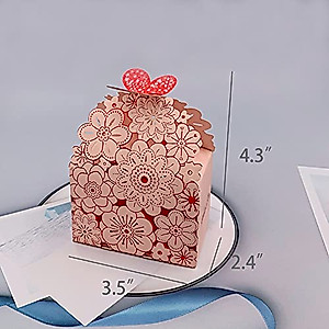 Party Favor Boxes Flower Butterfly Candy Boxes Laser Cut Candy Boxes Pink Gift Boxes for Wedding Bridal Shower Anniverary Birthday Party (20 PCS)