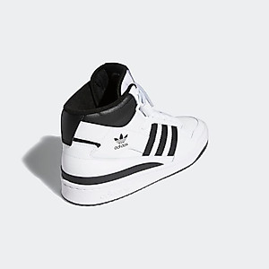 adidas Men's Forum Mid Sneaker, White/Black/White, 10