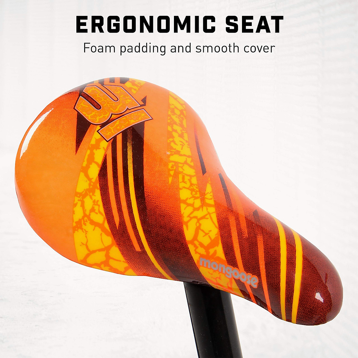 Mongoose Skid Boy's Freestyle BMX Bike with Training Wheels, 16-Inch Wheels, Grey