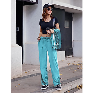 Ekouaer Women's Velvet Velor Tracksuits 2 Piece Lounge Outfits Zip Up Sweatshirt and Sweatpants with Pockets S-3XL(Light blue,Large)