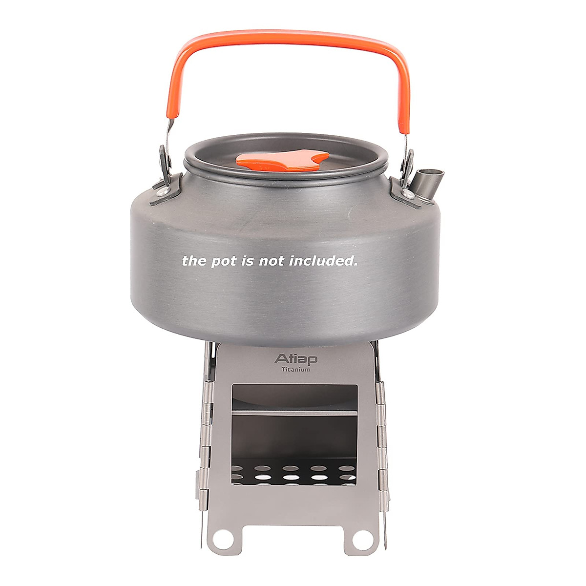 ATiAP Titanium Wood Burning Stove, Foldable Camping Backpacking Stove, Portable Wood Stove Alcohol Stove for Outdoor Camping Picnic BBQ