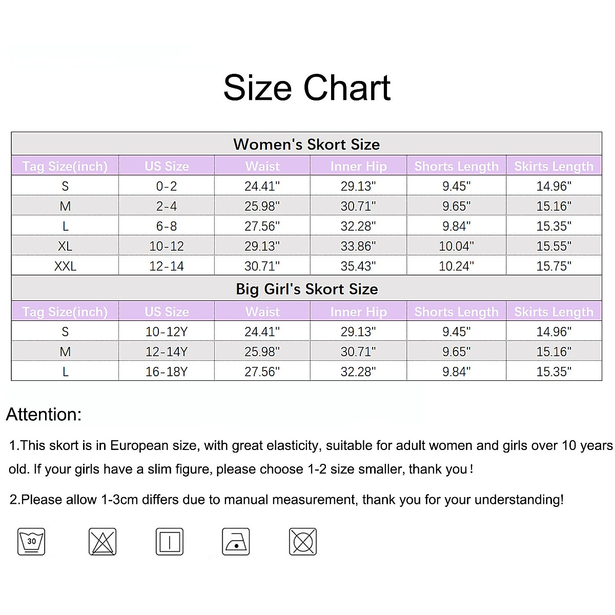 Big Girl's High Waist Tennis Skort Womens Pleated Running Golf Skirt with Shorts Purple#406/S