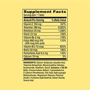 Super Vitamin B-Complex Tablets. Includes Luall Fridge Magnetic + Spring Valley Super Vitamin B-Complex Tablets Dietary Supplement (500 Tablets)