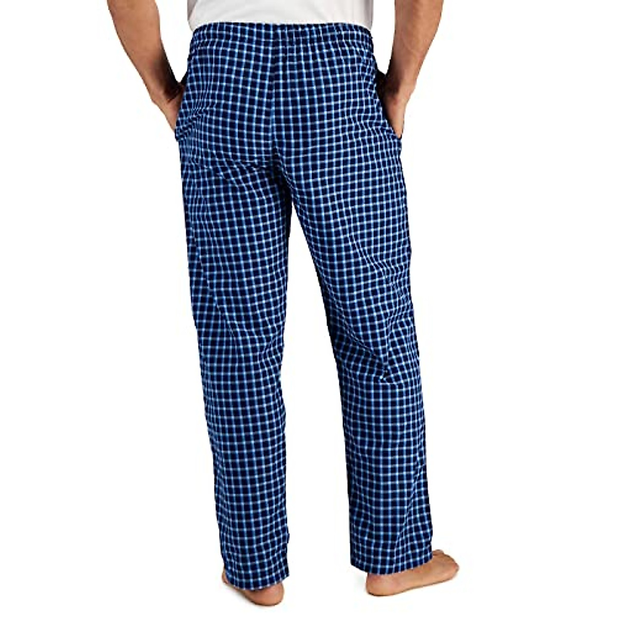 Hanes Men's Woven Pajama Pant Navy Plaid, X-Large