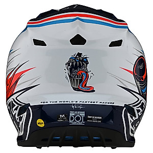 Troy Lee Designs SE4 Polyacrylite Midnight Motocross Helmet - Full Face Offroad Motorcycle Dirt Bicycle ATV Powersports Dual Sport Racing Helmet - Boys Girls Kids (Blue/Orange, MD)