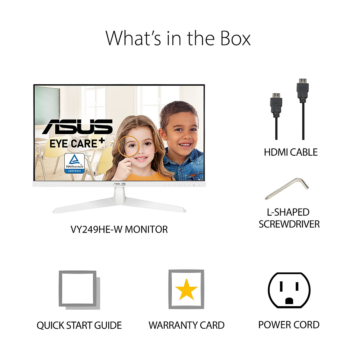 ASUS VY249HE-W 23.8” 1080P Monitor - White, Full HD, 75Hz, IPS ...