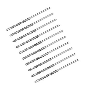 uxcell 1.2mm Diamond Twist Drill Bits High Speed Steel for Glass Sea Shells Stone Tiles 10 Pcs