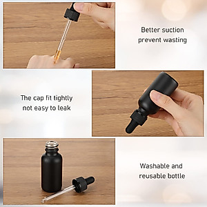 Nuogo 100 Pack Glass Dropper Bottles, 2 oz Tincture Vials with Eye Droppers Leakproof Travel Bottles for Essential Oils Liquids, Black