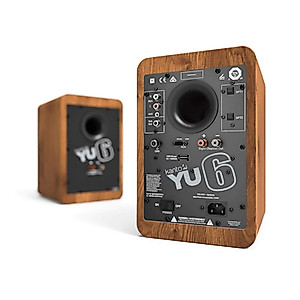 Audio Technica AT-LP120X-USB Direct-Drive Turntable Bundle with Kanto YU6 Powered Wireless Bluetooth Speakers - Black, Walnut