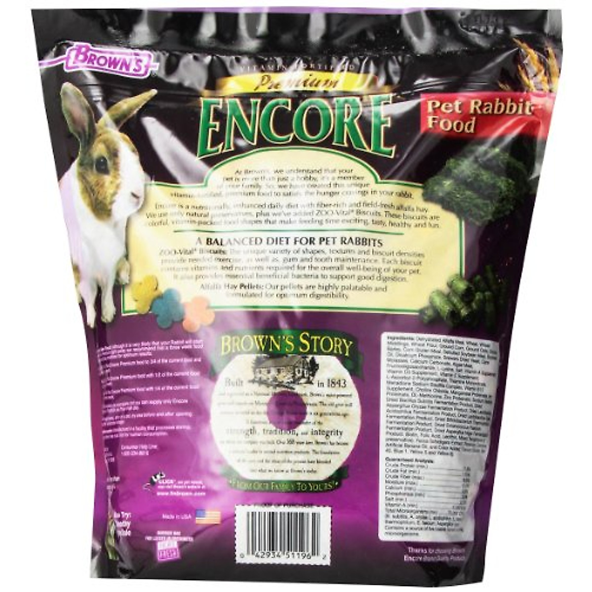 F.M. Brown'S Encore Rabbit Food, 5-Pound