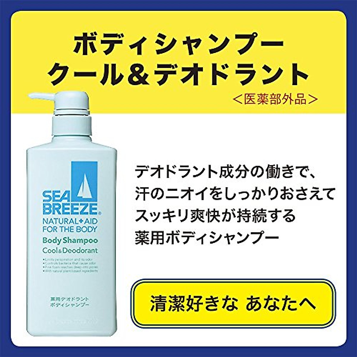 Shiseido SEA BREEZE | Body Wash | Body Shampoo Cool & Deodorant 600ml by Seabreeze