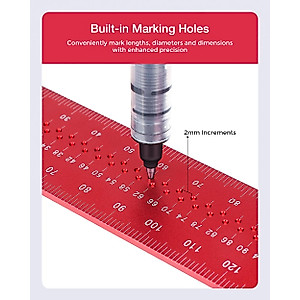 200mm Aluminum Alloy Carpenter Square Triangle Ruler Woodworking Precision Hole Positioning Square