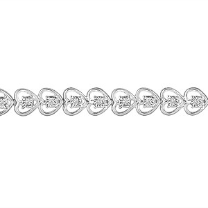 Fifth and Fine 1/8 Carat tw Natural Diamond Heart Tennis Bracelet in 925 Sterling Silver
