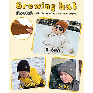 FURTALK Baby Beanie Fleece Lined Toddler Winter Hat Boys Girls Knit Warm Beanies Kids Ski Hats for 0-8 Years
