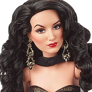 Collector Barbie Signature Doll, María Félix Wearing Elegant, Glimmering Gold and Black Gown with Ornate Jewelry, Barbie Tribute Collection
