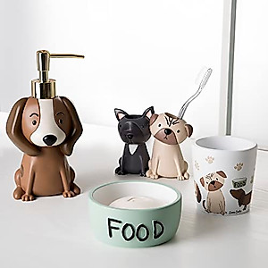 Allure Home Creation Puppy Love 4-Piece Resin Bathroom Accessory Set