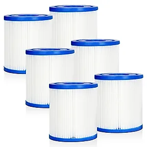 6-Pack Type H Pool Filter Replacement for Intex 330 GPH Filter Pump for Above Ground Pools, Replace Type H, 29007E