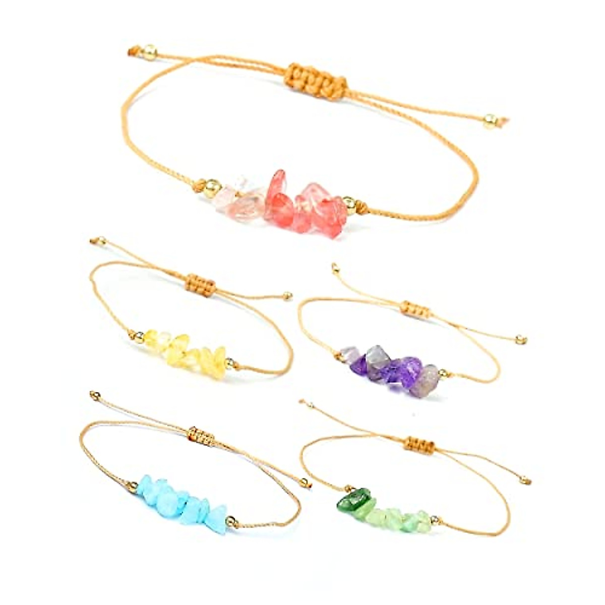 GIFTIZAN - Friendship Bracelets for 5 - Charm Bracelet for Girl - Adjustable One Size Fits All - Friendship Bracelets for Teen Girls/Best Friend