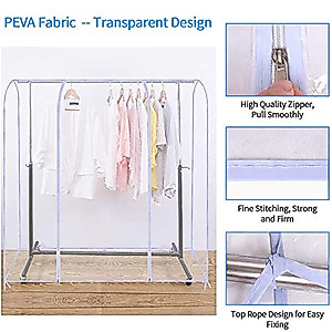 71" Garment Bags For Hanging Clothes, Garment Bag, Clear Garment Rack Cover, Clothes Rack Cover For Storage,Hanging Clothes Storage Wardrobe Bag Sealed Clothes Cover For Coats Suits Sweaters Dresses