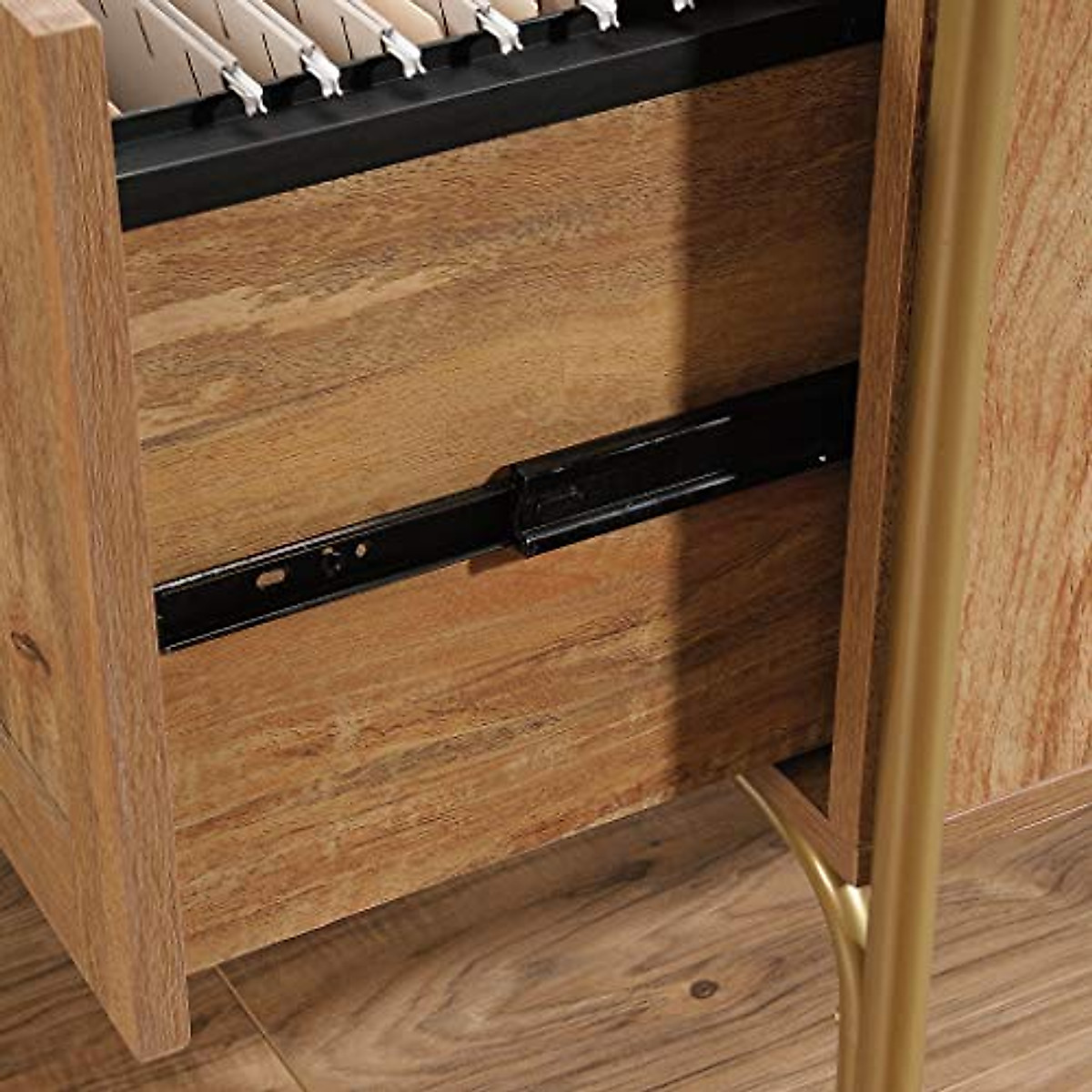 Sauder Coral Cape L-Desk, L: 60.55" x W: 59.09" x H: 30.08", Sindoori Mango Finish