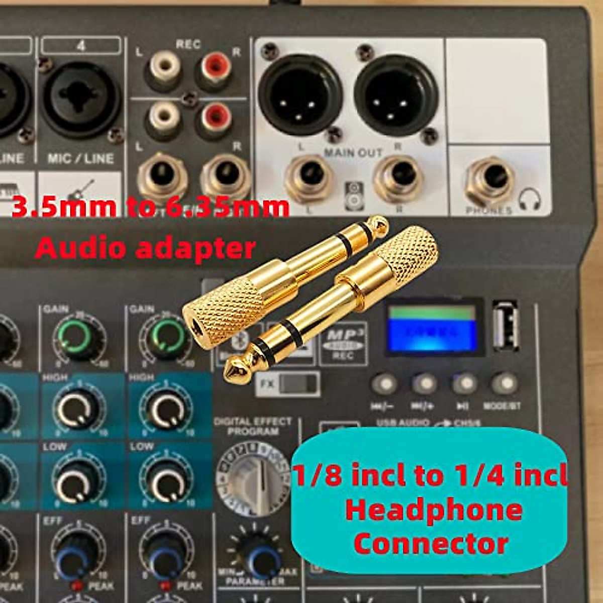 Sam&Johnny Stereo Audio Jack Adapter 6.35mm (1/4 inch) Male to 3.5mm (1/8 inch) Female TRS Audio Adapter for Aux Adapter, Guitar, Headphones, Amplifier(5-Pack)