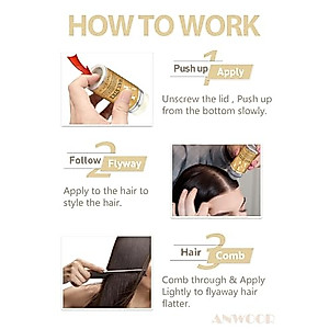 AnWoor Hair Wax Stick, Wax Stick for Hair Flyaways Kids & Women Hair Accessories for Women Girls Hair Bun Maker for Kids Hair Slick Stick Baby Hair Gel Stick Kids Hair Products Hair Smoothing Stick